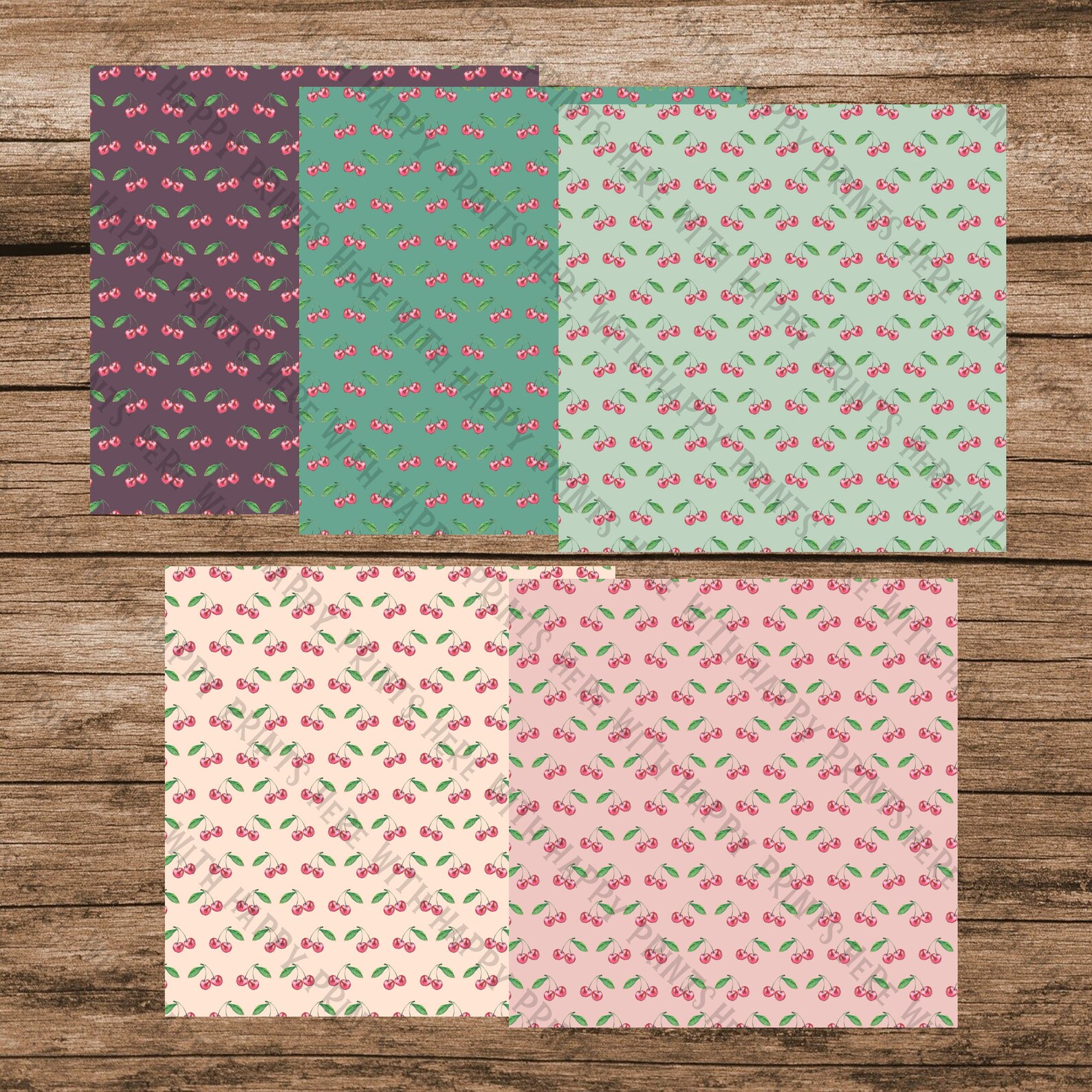 It's Cherry Digital Craft Papers Instant Download 12 X 12 JPEG 300 DPI ...