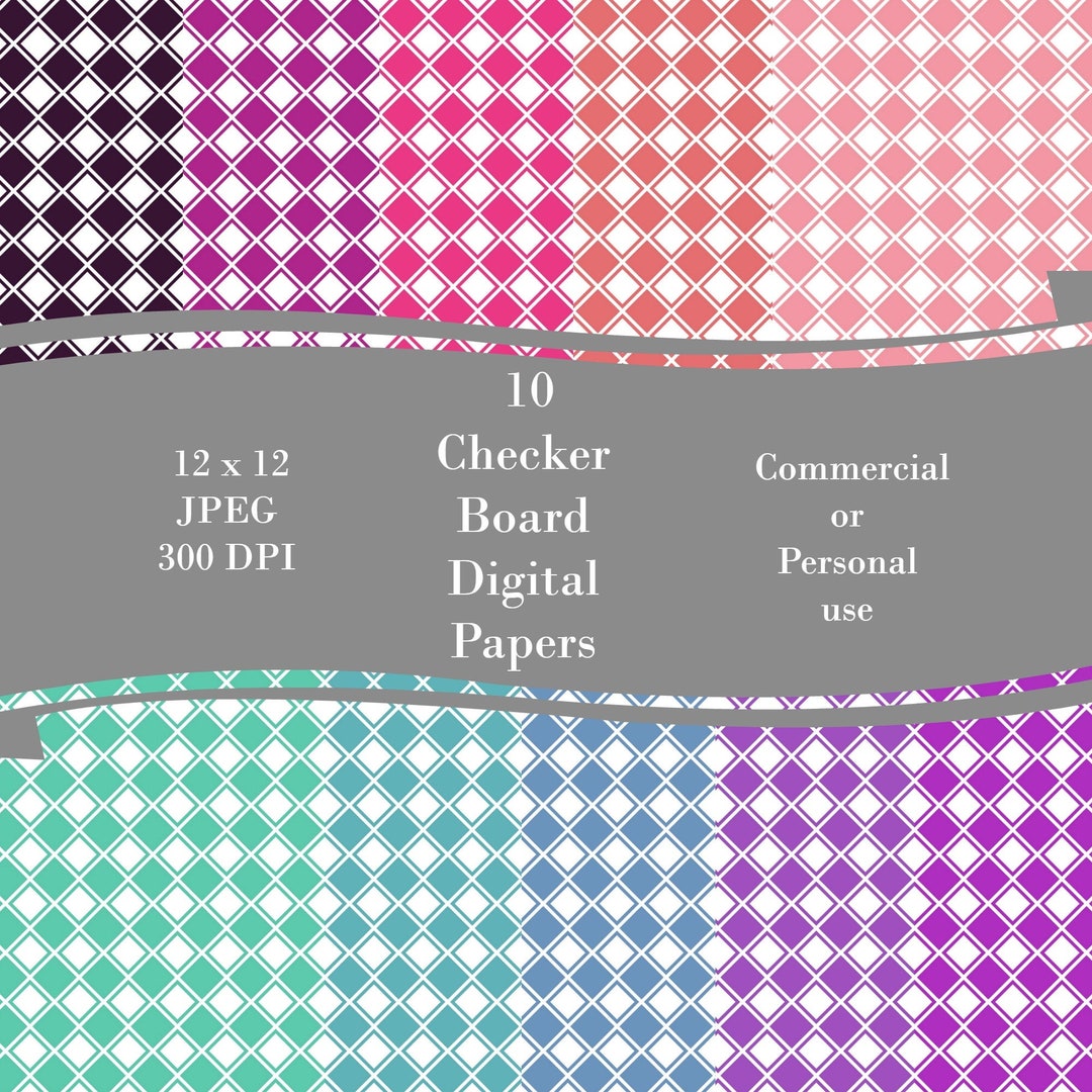 Checker Board Digital Paper Instant Download 12 X 12 JPEG 300 DPI ...