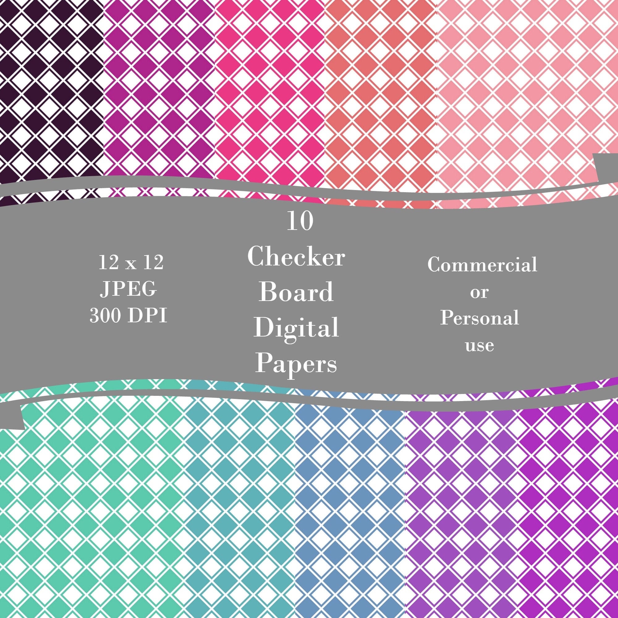 Checker Board Digital Paper Instant Download 12 X 12 JPEG 300 DPI ...