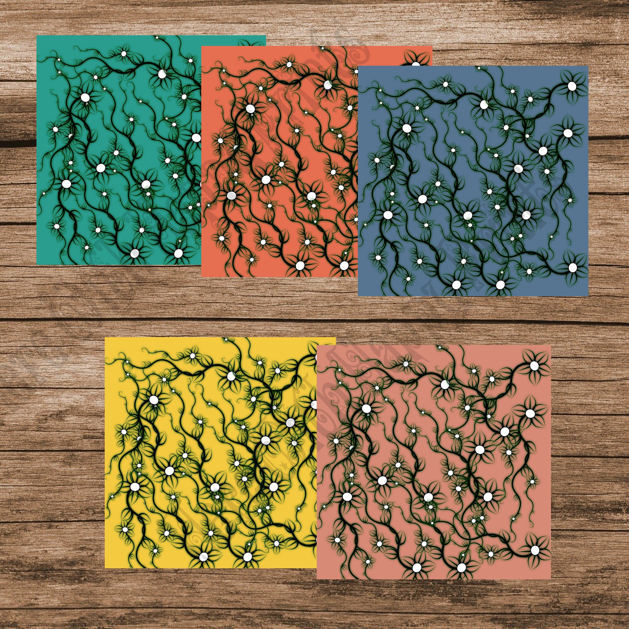 Nuclear Flowers Digital Craft Paper Instant Download 10 Pack ...