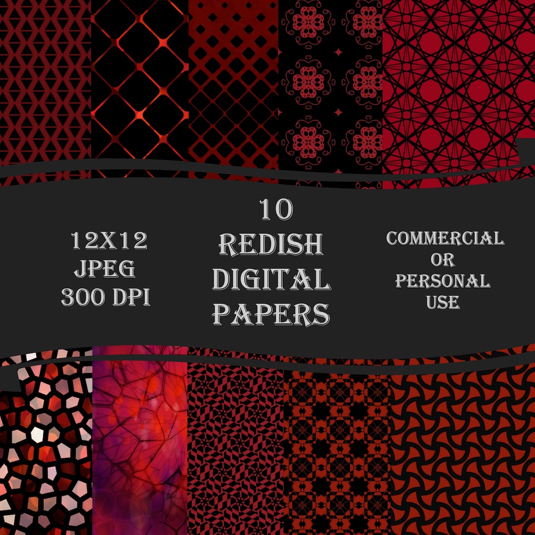 Redish Digital Papers Instant Digital Download - Etsy