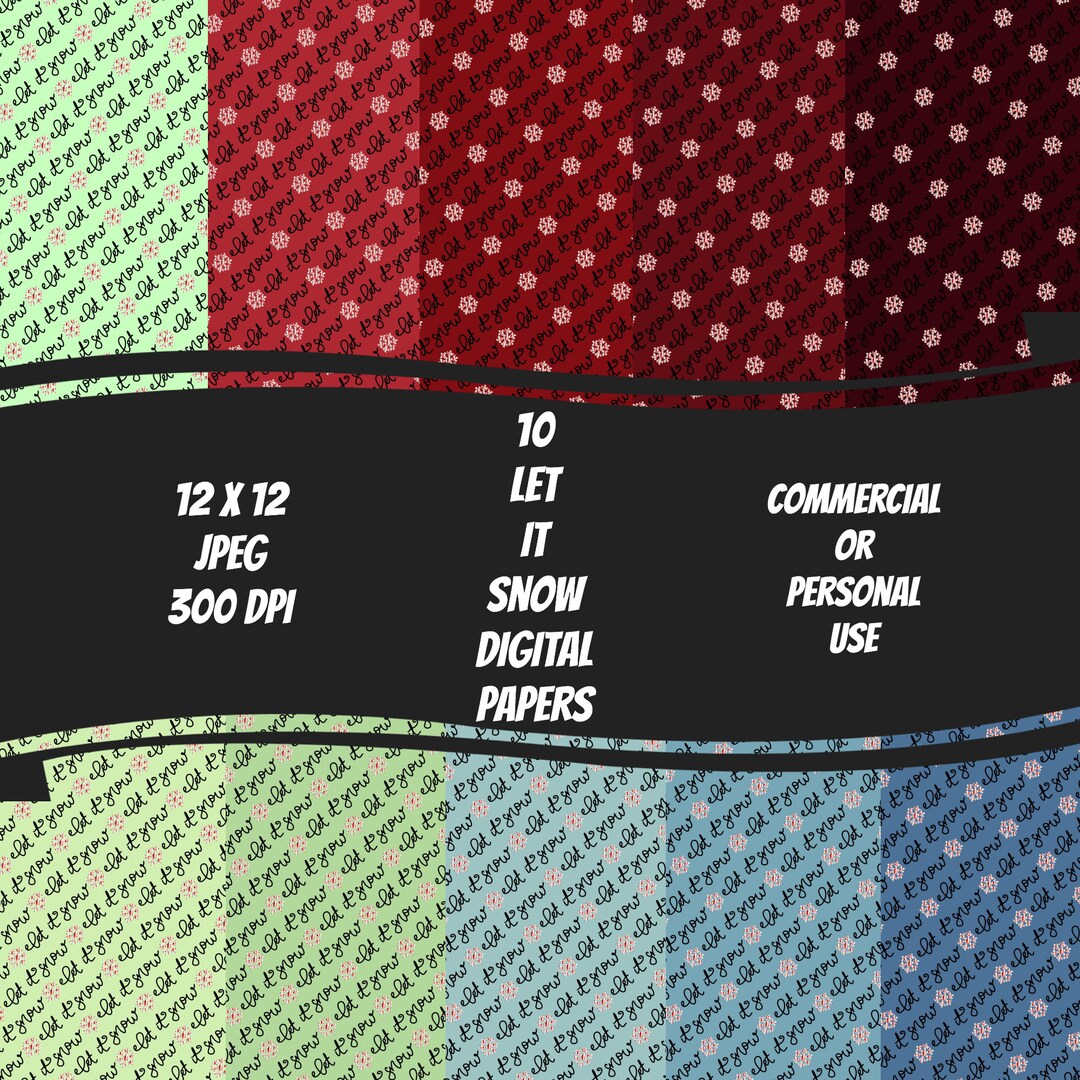 Let It Snow Digital Craft Papers Instant Download / Scrapbooking - Etsy
