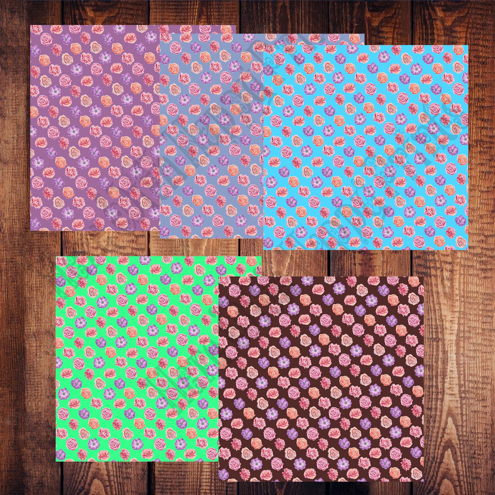 Spring Fling Digital Craft Papers 12 X 12 JPEG 300 DPI Commercial or ...