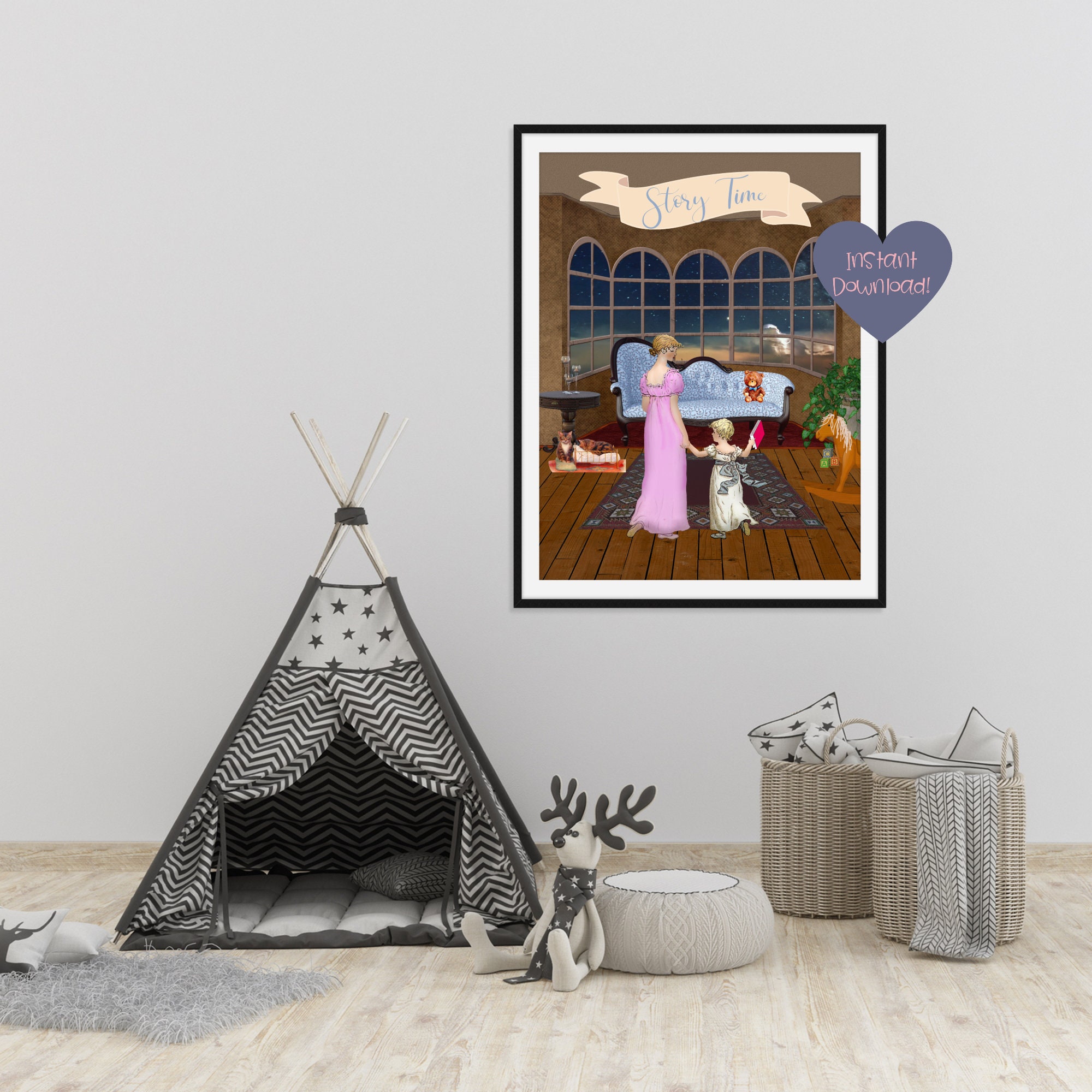 Story Time Digital Art Printable Instant Download Kids / - Etsy