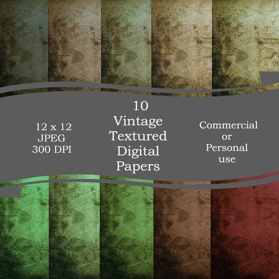 Vintage Textured Digital Paper Instant Download 12 X 12 JPEG 300 DPI ...