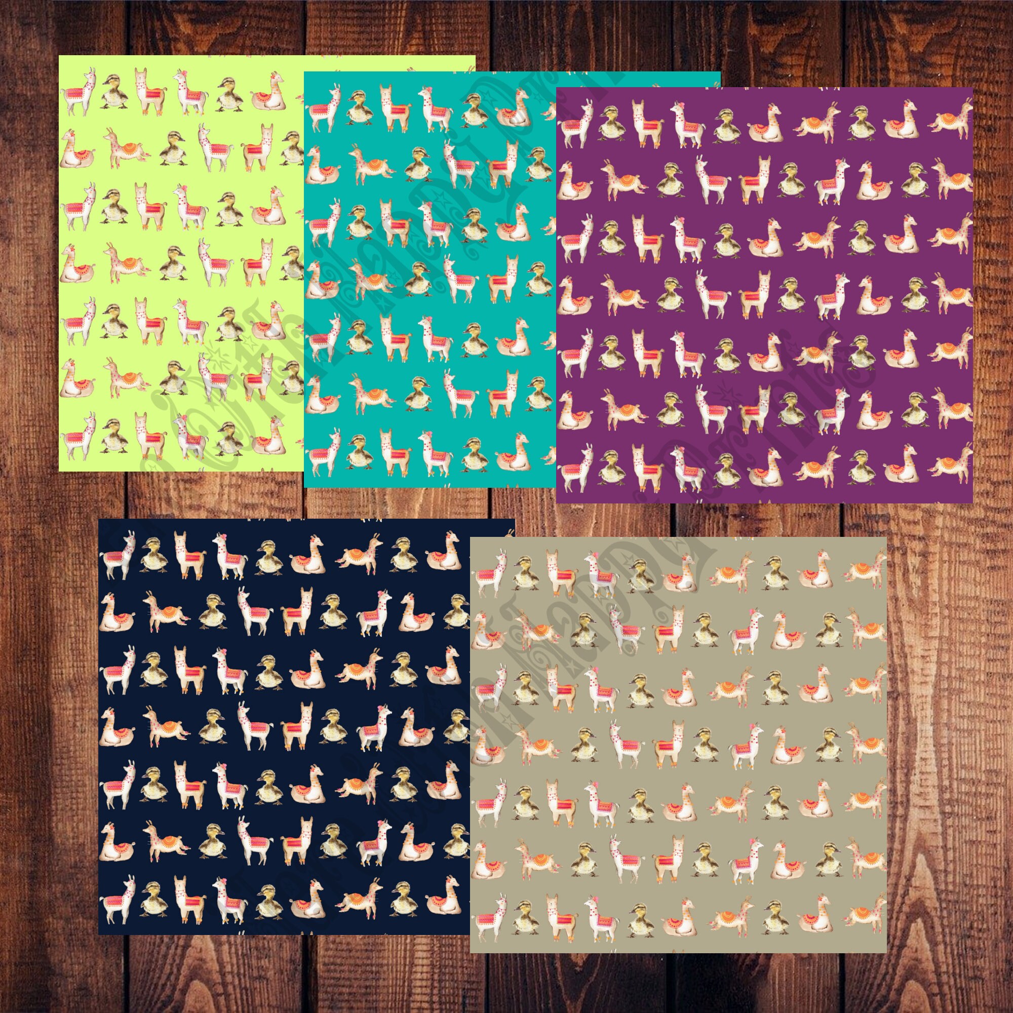 Llama, Llama, Duck Digital Craft Papers Instant Download 12 X 12 JPEG ...