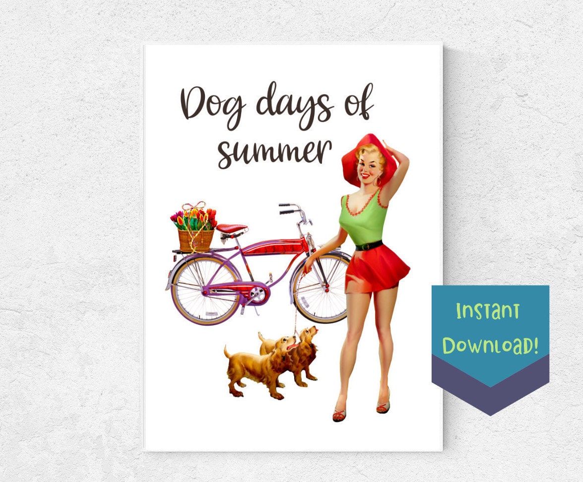 Dog Days of Summer Art Printable Instant Digital Download - Etsy
