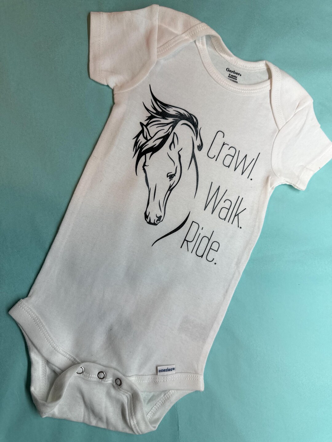 Crawl Walk Ride Baby Onesies®, Horse Baby Onesies®, Baby Farm Animals ...