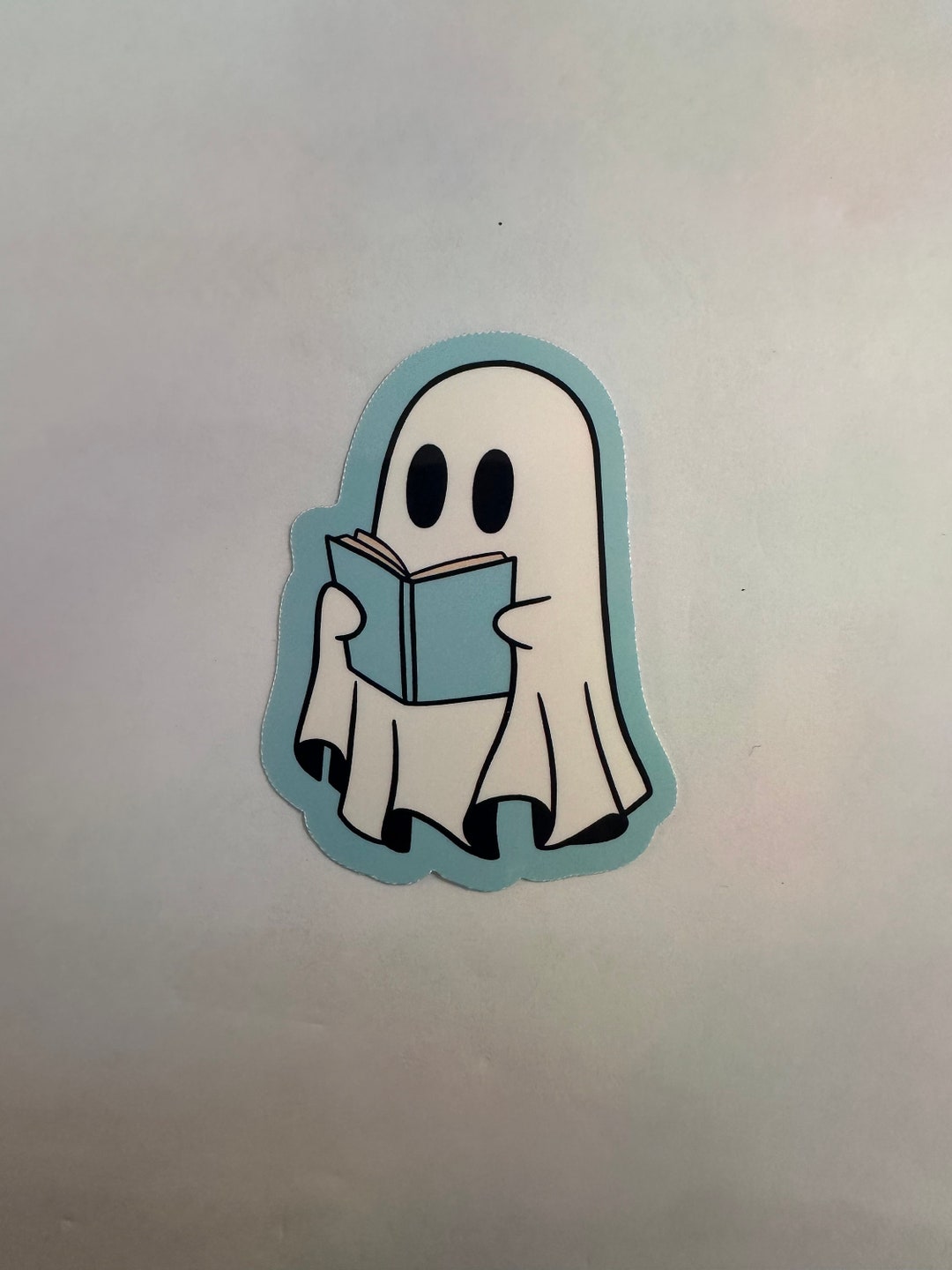 Ghost Reading Book Sticker, Book Themed Sticker, Book Themed Sticker ...
