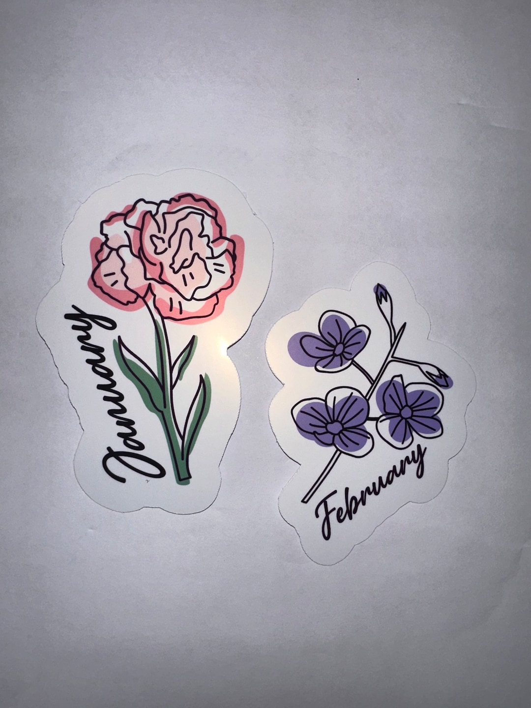 Custom Birth Month Flower Sticker, Birth Month Flower Gift, 12 Months ...