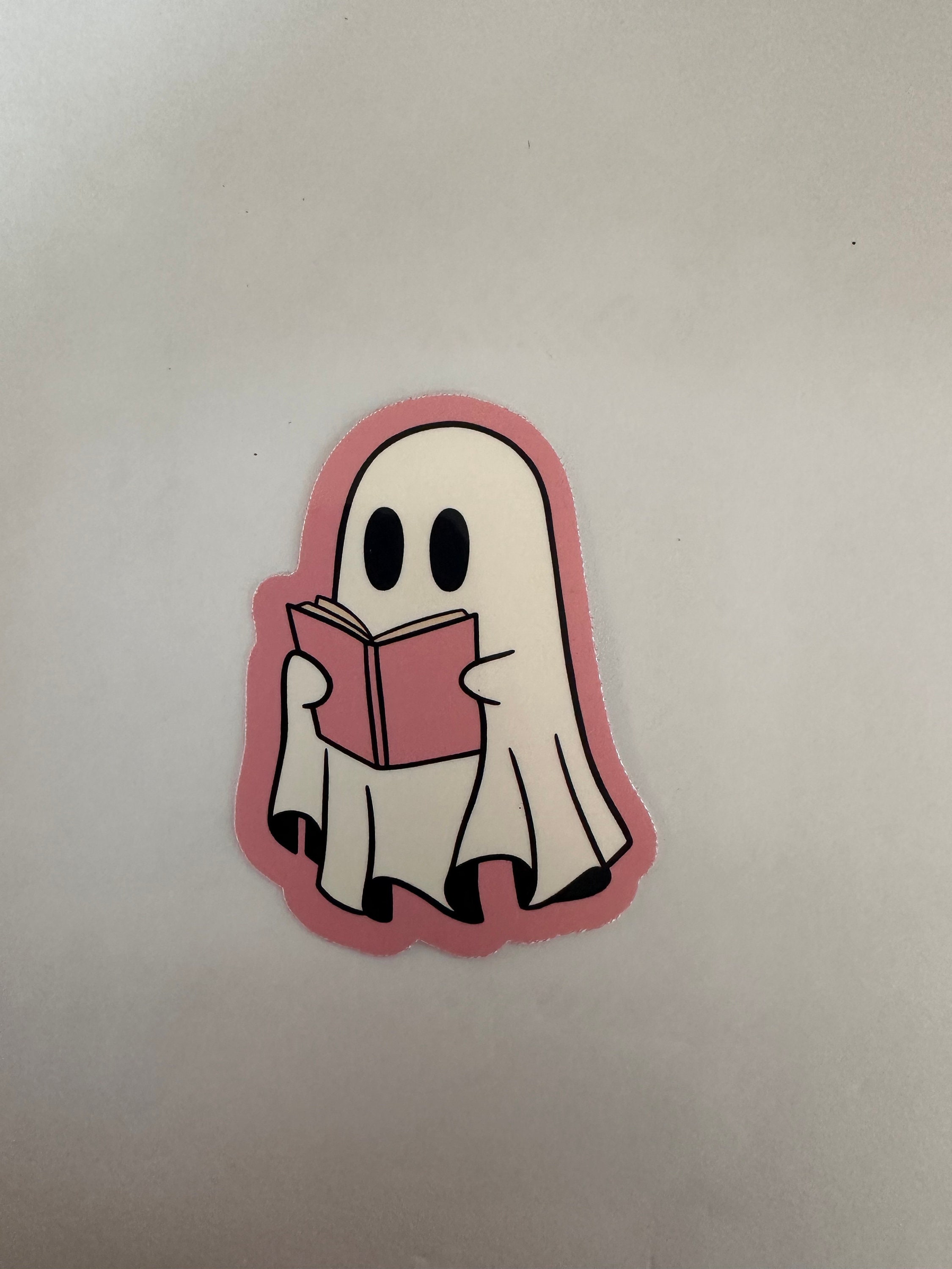 Ghost Reading Book Sticker, Book Themed Sticker, Book Themed Sticker ...