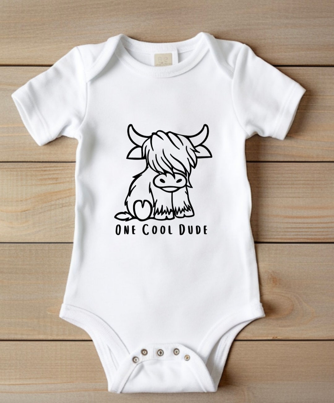 Highland Cow Baby Onesies®, Cow Onesies®, Farm Onesie®, One Cool Dude Highland Cow Onesies ...