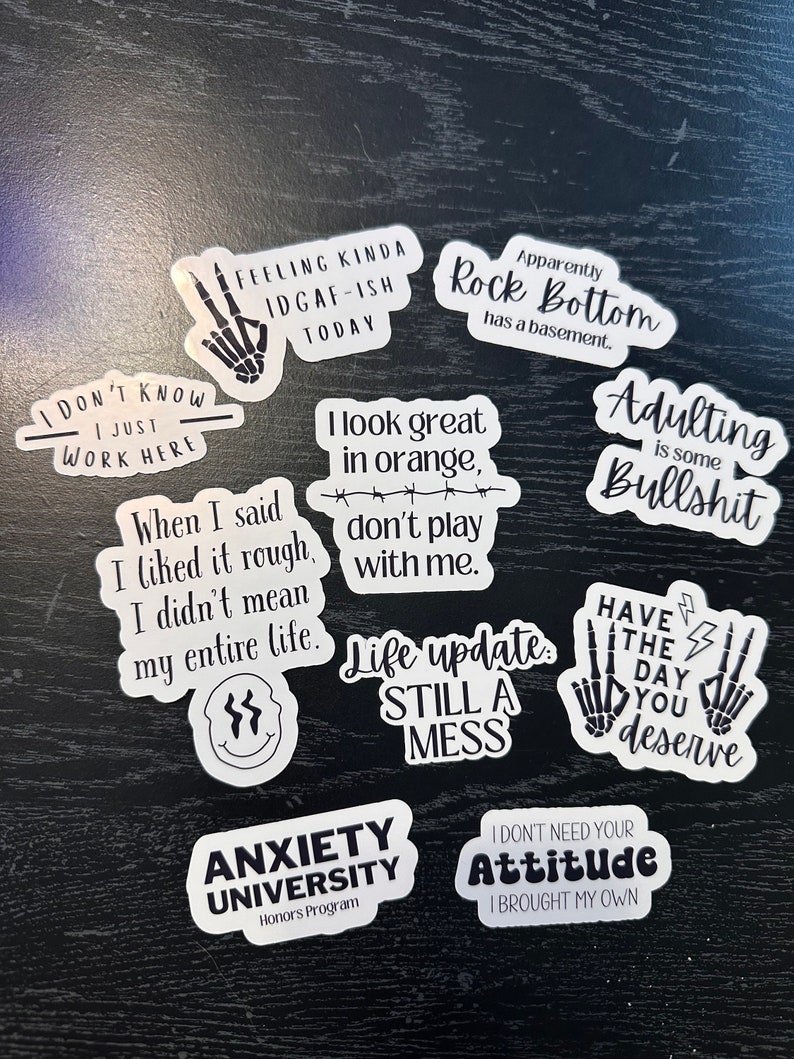 Sarcastic Sticker Pack, Funny Sayings Sticker Pack, Stickers for ...