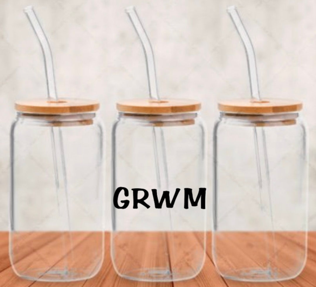 GRWM 16 Ounce Glass Cup With Decal, GRWM Girl Gifts, Makeup Girl Gifts ...