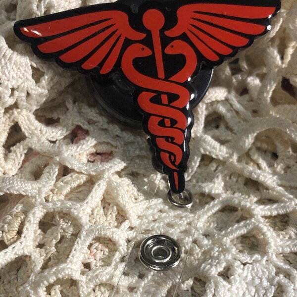 Caduceus Badge Reel - Etsy