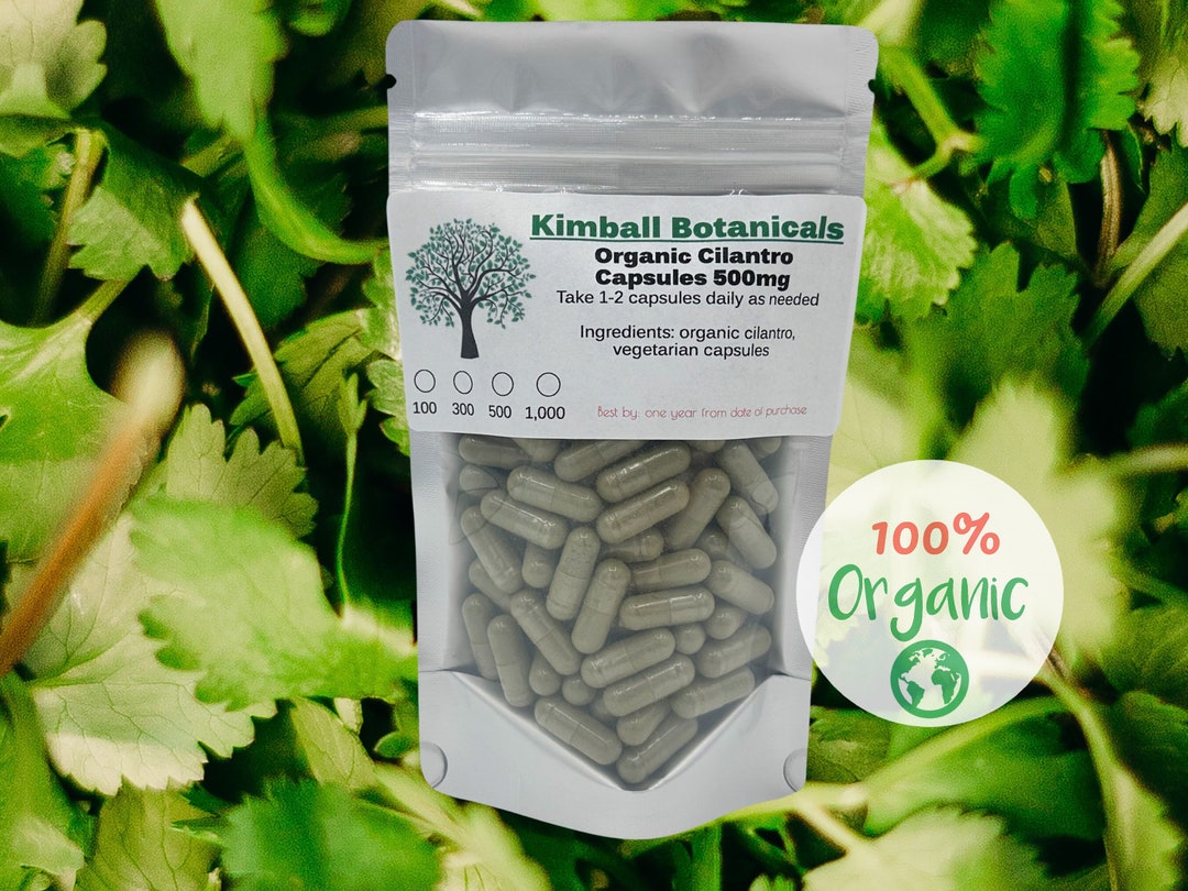 Organic Cilantro coriandrum Sativum 500mg and 650mg Vegetarian Capsules ...