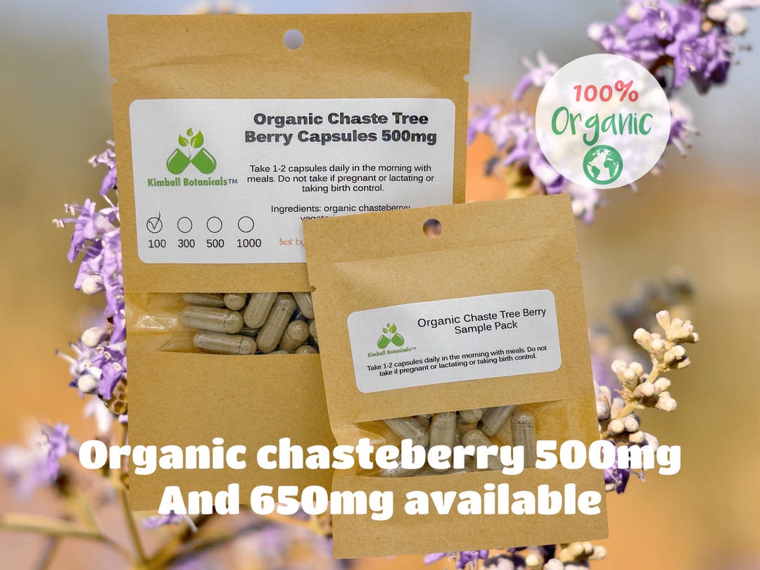 Organic Chaste Tree Berry (vitex Agnus-castus) 500mg and 650mg ...