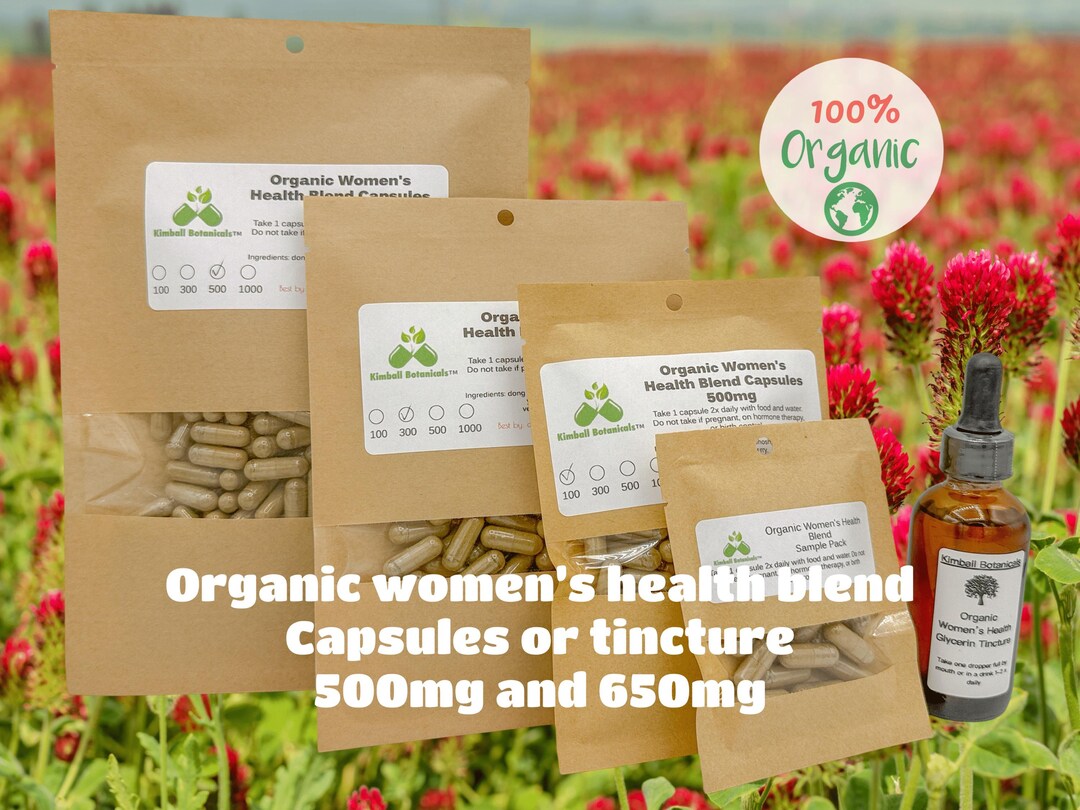 Organic Women’s Health Blend 500mg or 650mg Vegetarian or Pullulan ...
