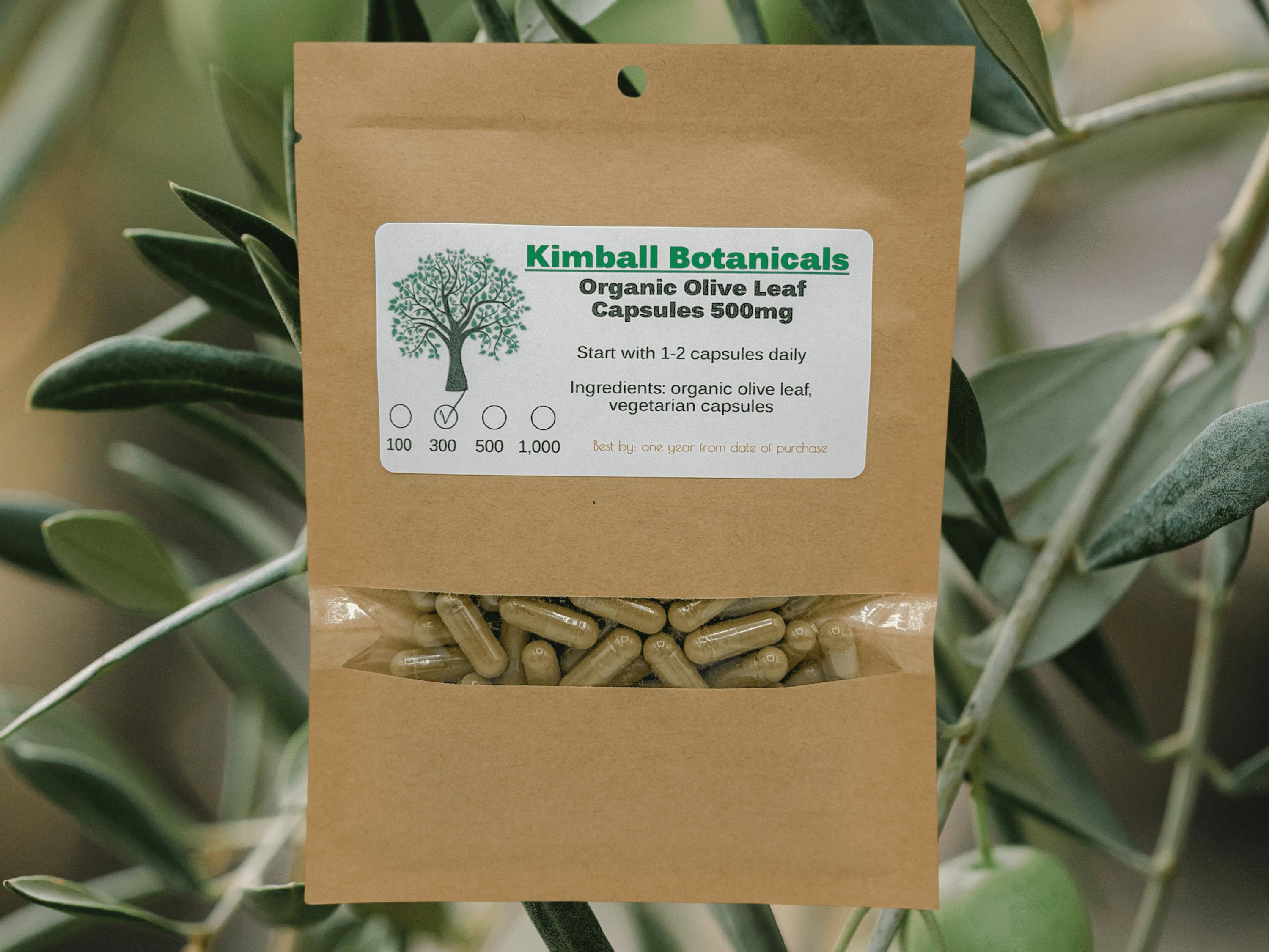 Organic Olive Leaf Complex (olea Europaea) 500mg and 650mg Vegetarian ...