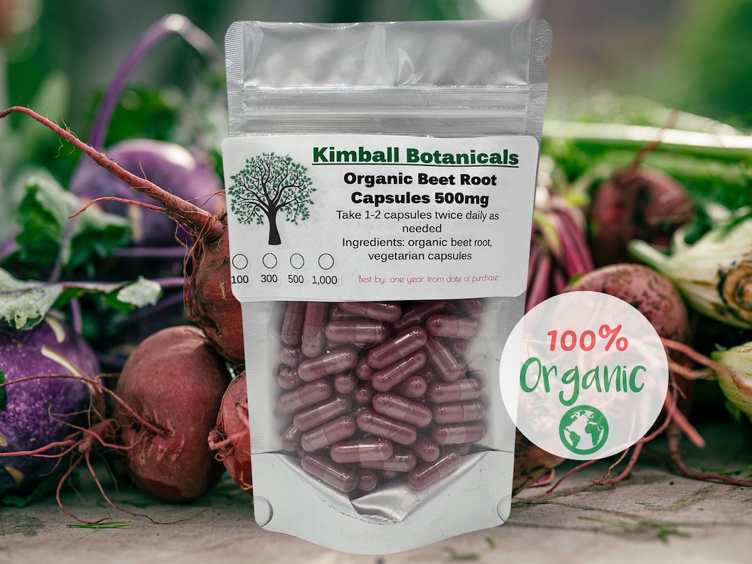 USDA Organic Beet Root beta Vulgaris 500mg Vegetarian Capsules Pure ...
