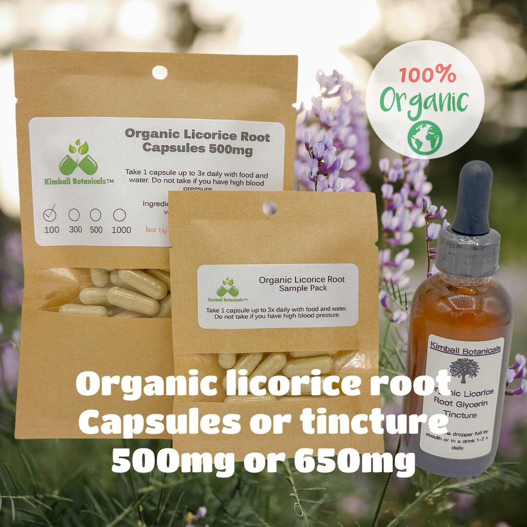 Organic Licorice Root (glycyrrhiza Glabra) 500mg or 650mg Vegetarian or ...