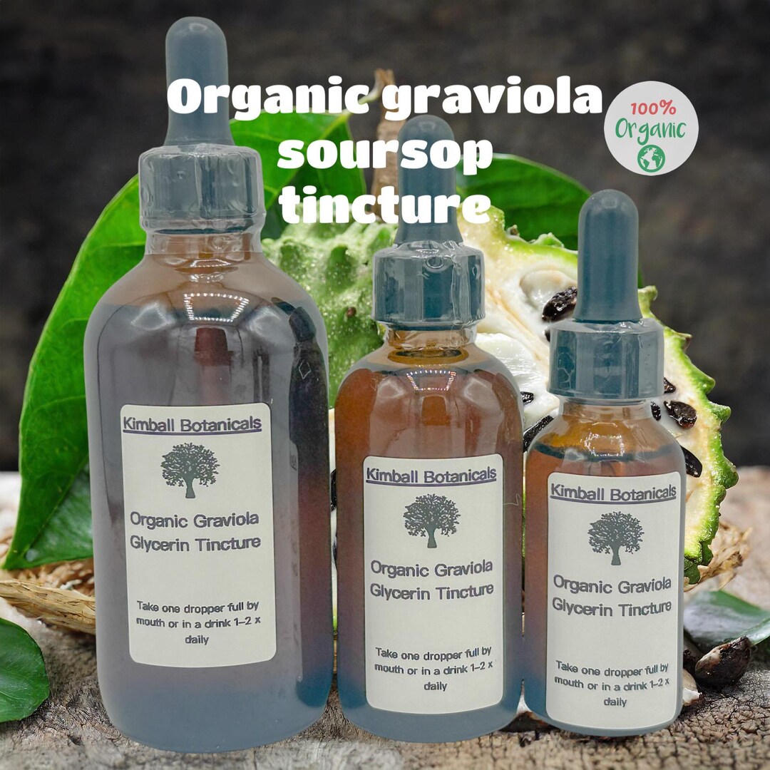 USDA Certified Organic Handcrafted Graviola Soursop Glycerin Tincture ...