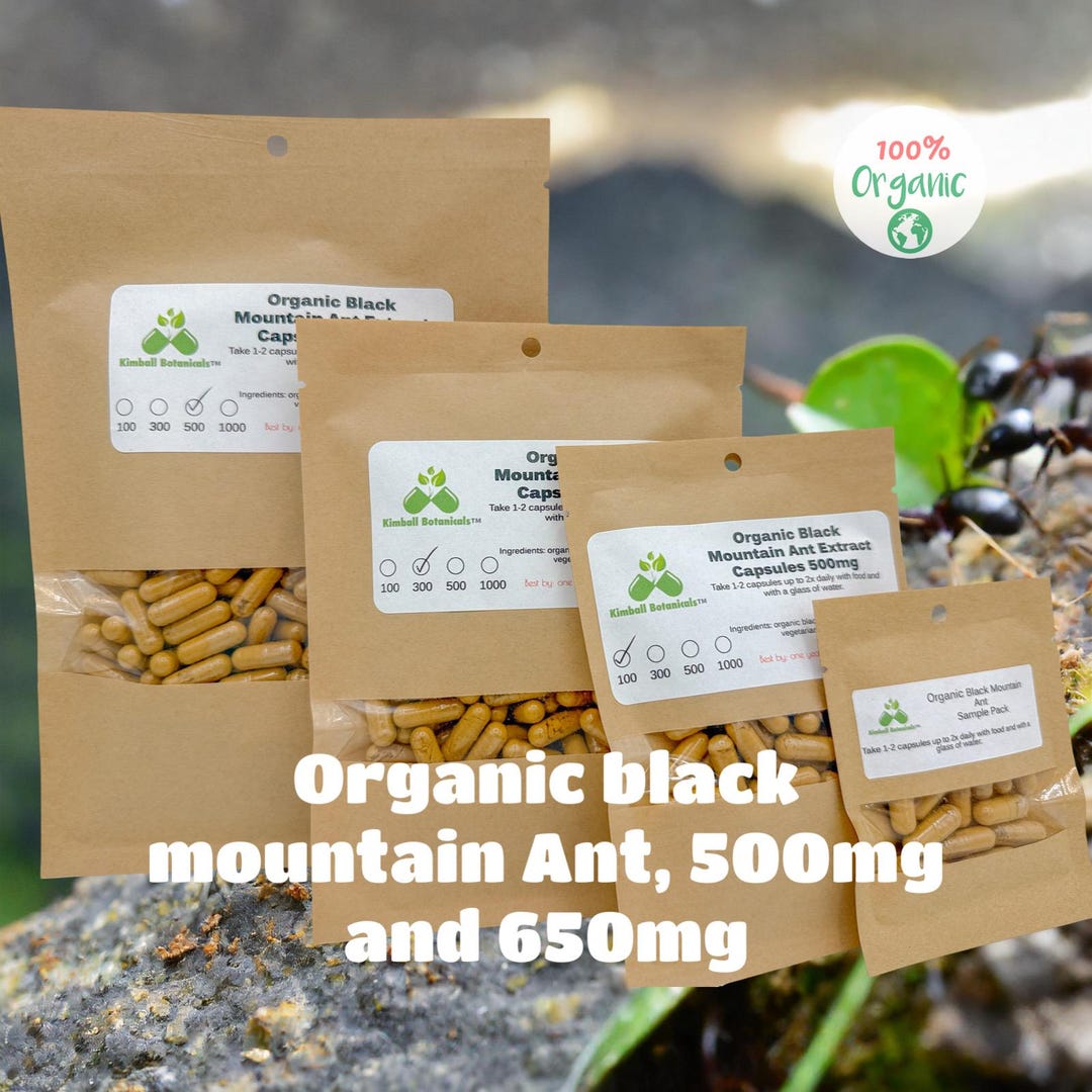Organic Black Mountain Ant Extract Capsules, 500mg/650mg - Etsy