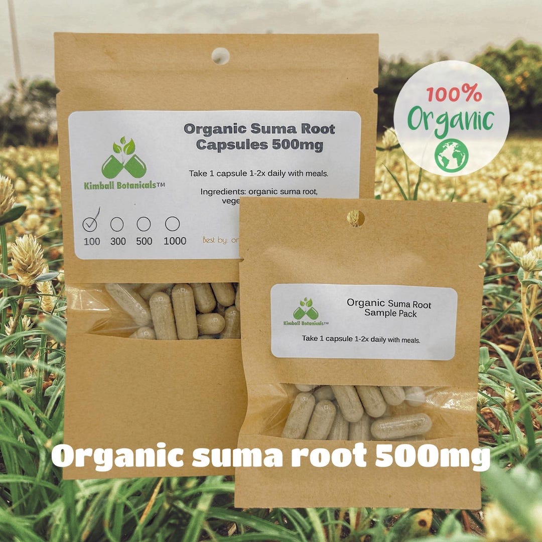 Organic Suma Root (pfaffia Paniculata) Vegetarian Capsules 500mg Pure ...