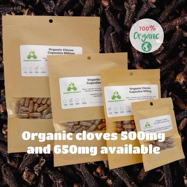Organic Cloves (syzygium Aromaticum) 500mg or 650mg Vegetarian or ...