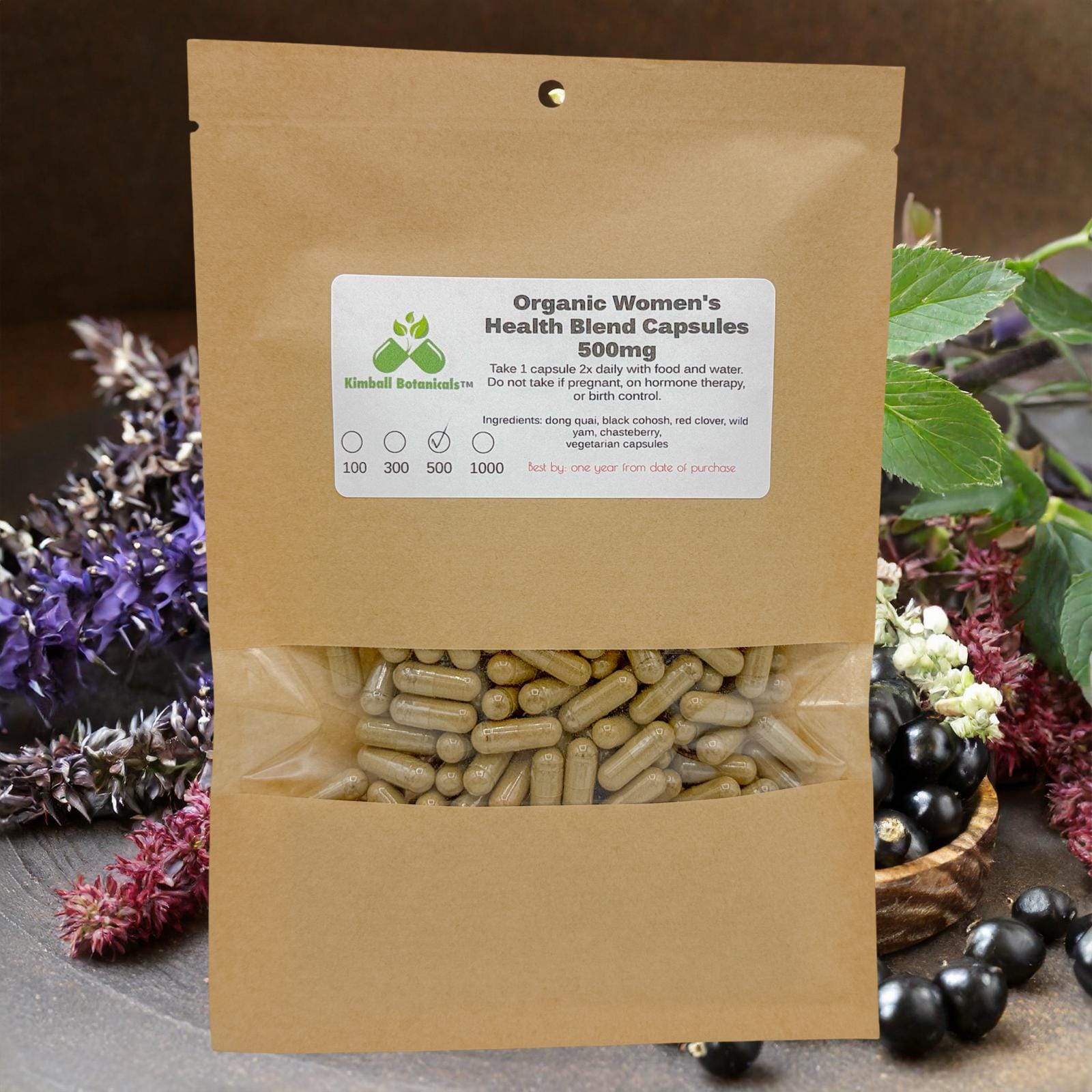 Organic Women’s Health Blend 500mg or 650mg Vegetarian or Pullulan ...