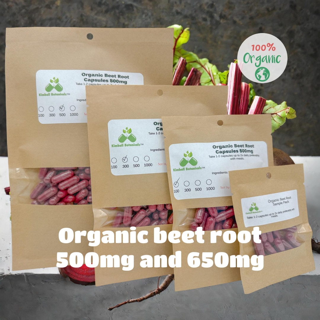 USDA Organic Beet Root (beta Vulgaris) 500mg and 650mg Vegetarian or ...