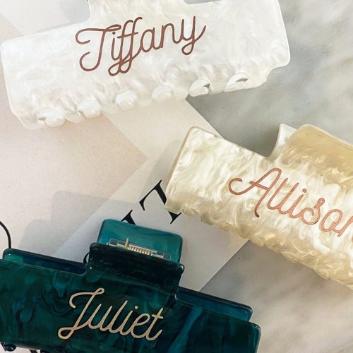 Custom Claw Clip Personalized Bridesmaid Gift Wedding Gift - Etsy