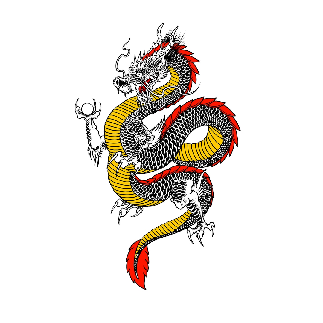Japanese Dragon Vector Design T-shirt, Wallpaper, Tattoo, Sticker Jpg ...