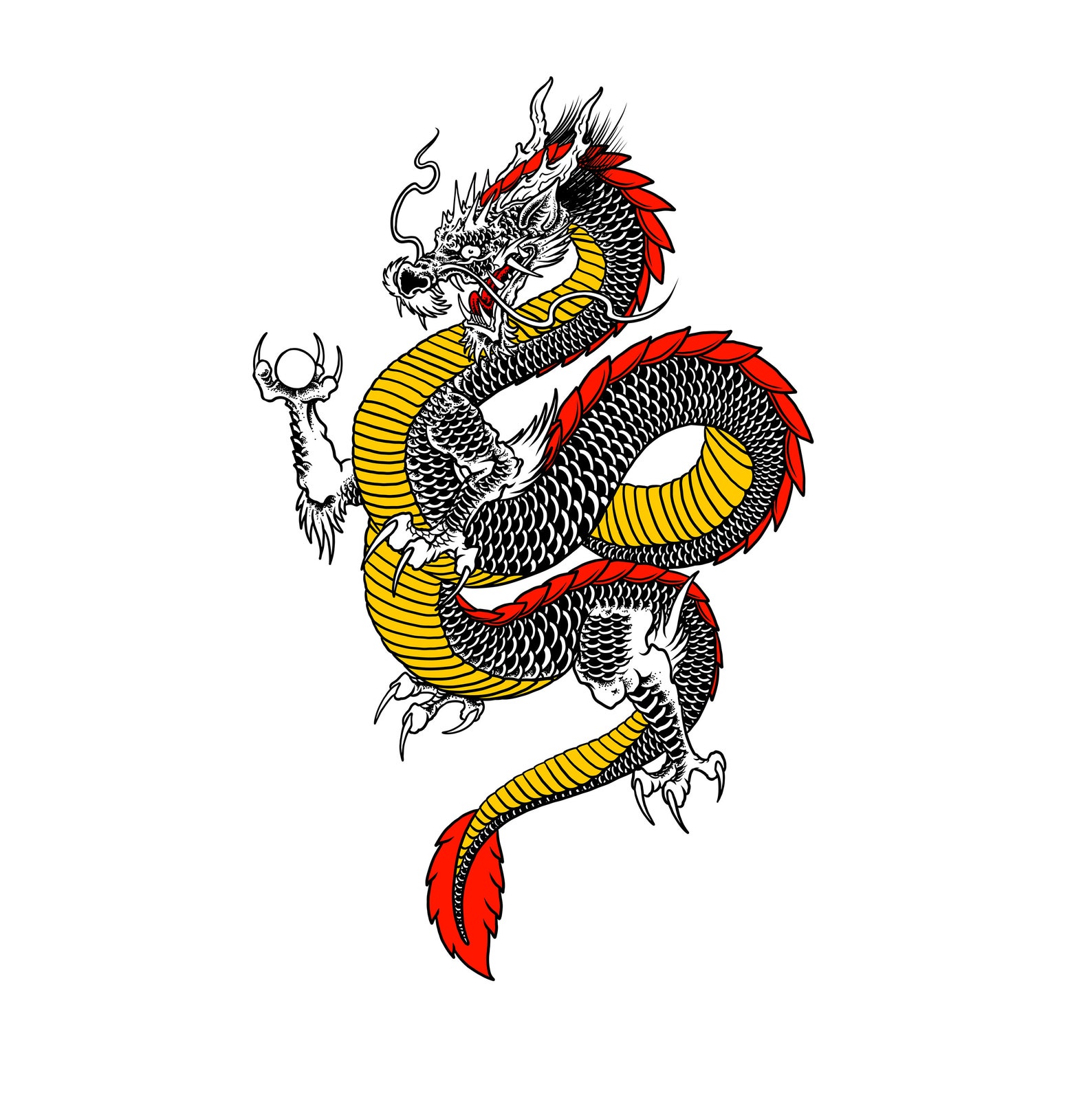 Japanese Dragon Vector Design T-shirt, Wallpaper, Tattoo, Sticker Jpg ...