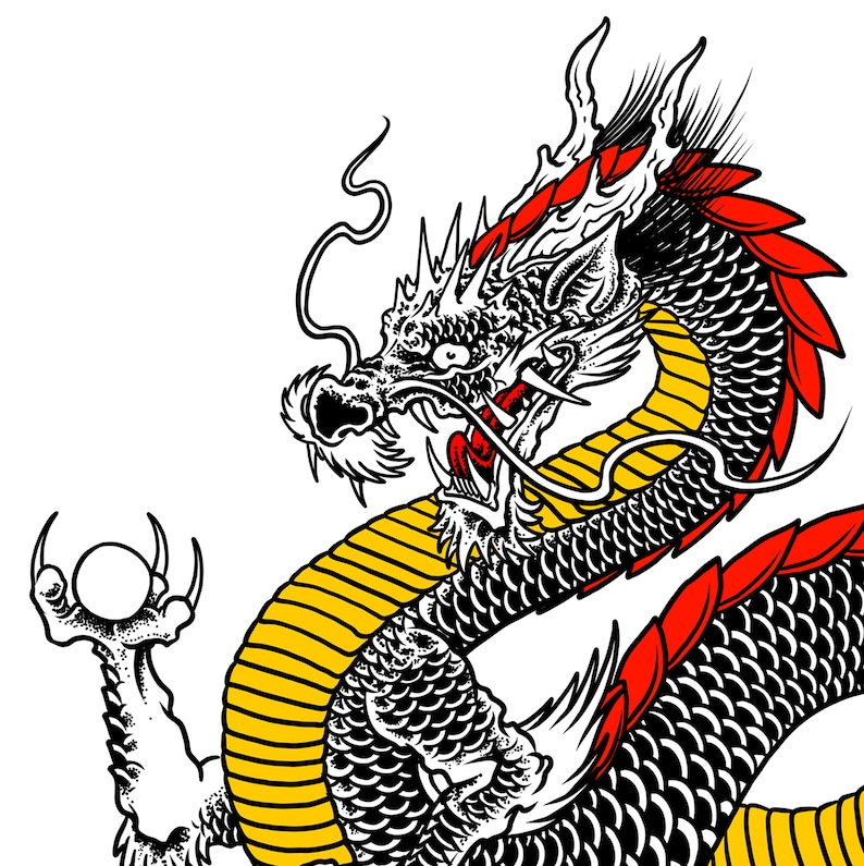 Japanese Dragon Vector Design T-shirt, Wallpaper, Tattoo, Sticker Jpg ...