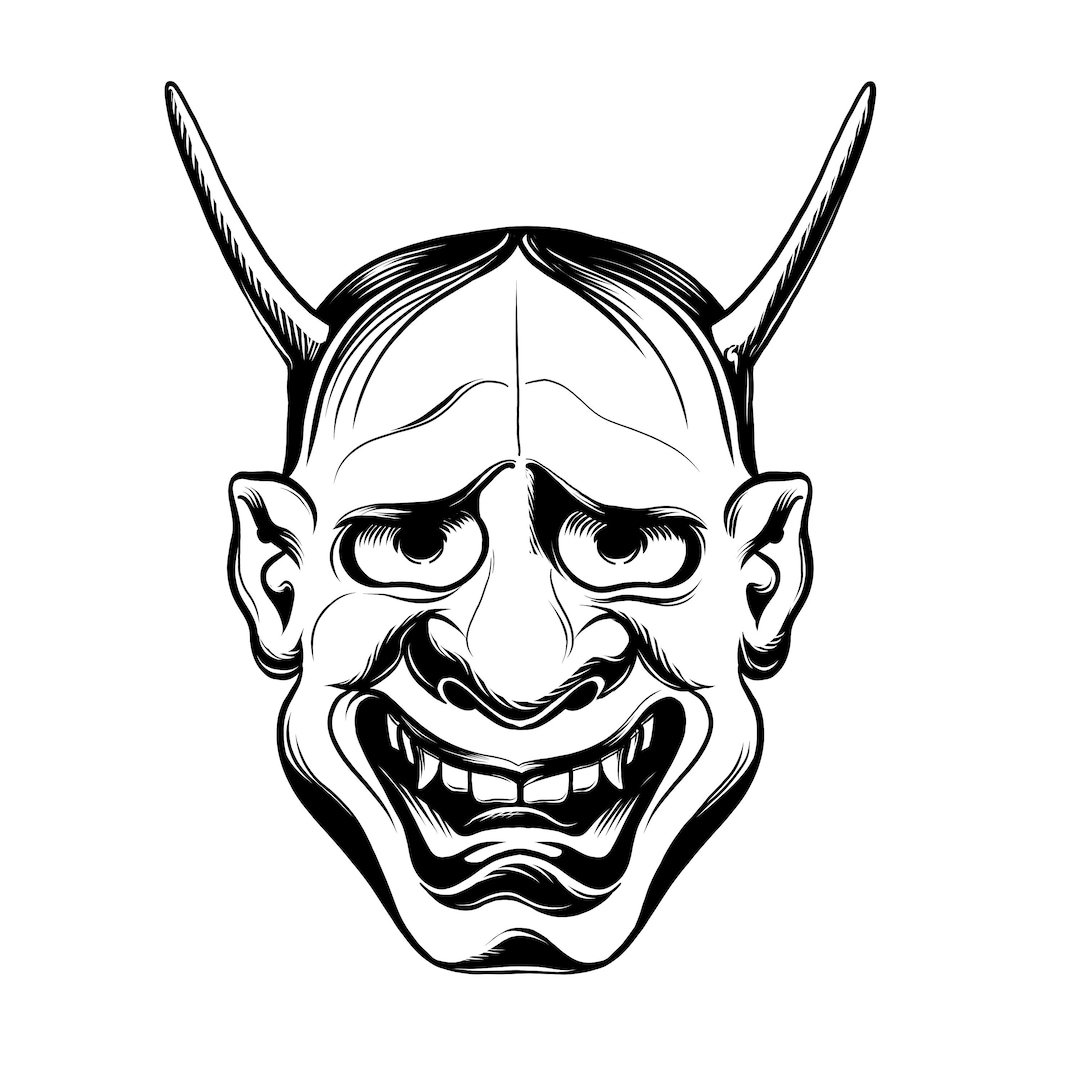 Hannya Mask Vector Design , Tattoo, T-shirt, Sticker, Wallpaper SVG ...