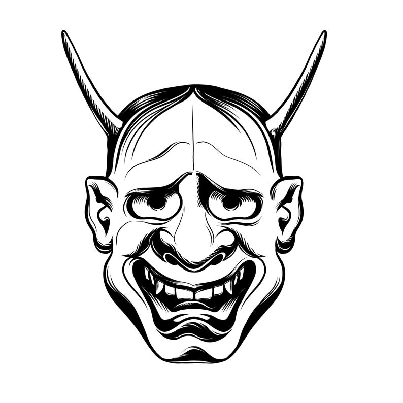 Hannya Mask Vector Design , Tattoo, T-shirt, Sticker, Wallpaper SVG ...