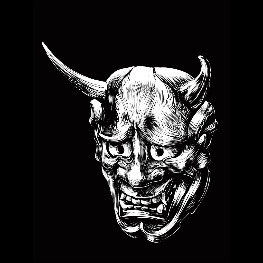 Hannya Mask Vector Image , Tattoo, Sticker, T-shirt EPS, Jpg, Ai, SVG ...