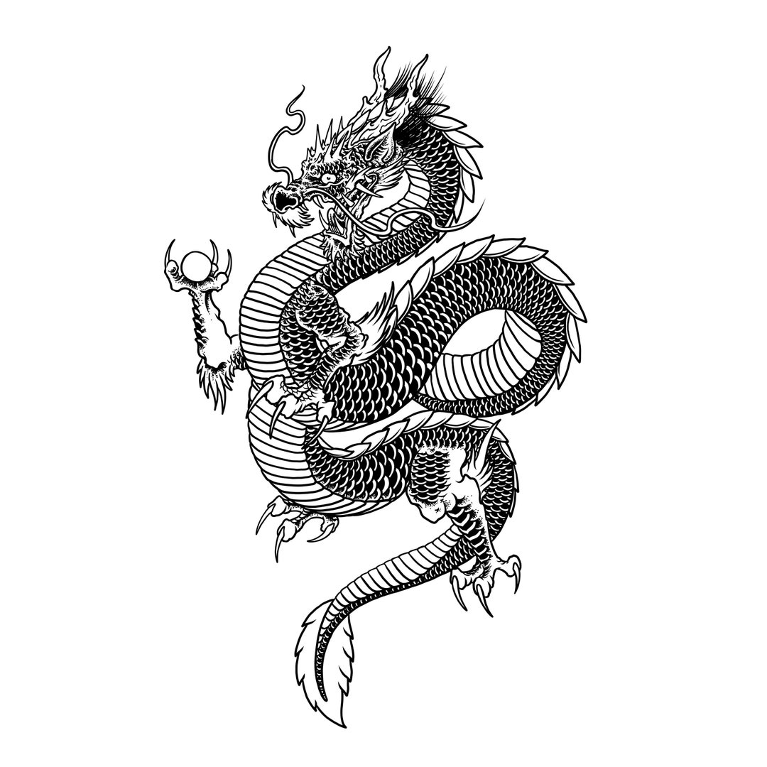 Japanese Dragon Vector Design T-shirt, Wallpaper, Tattoo, Sticker Jpg ...