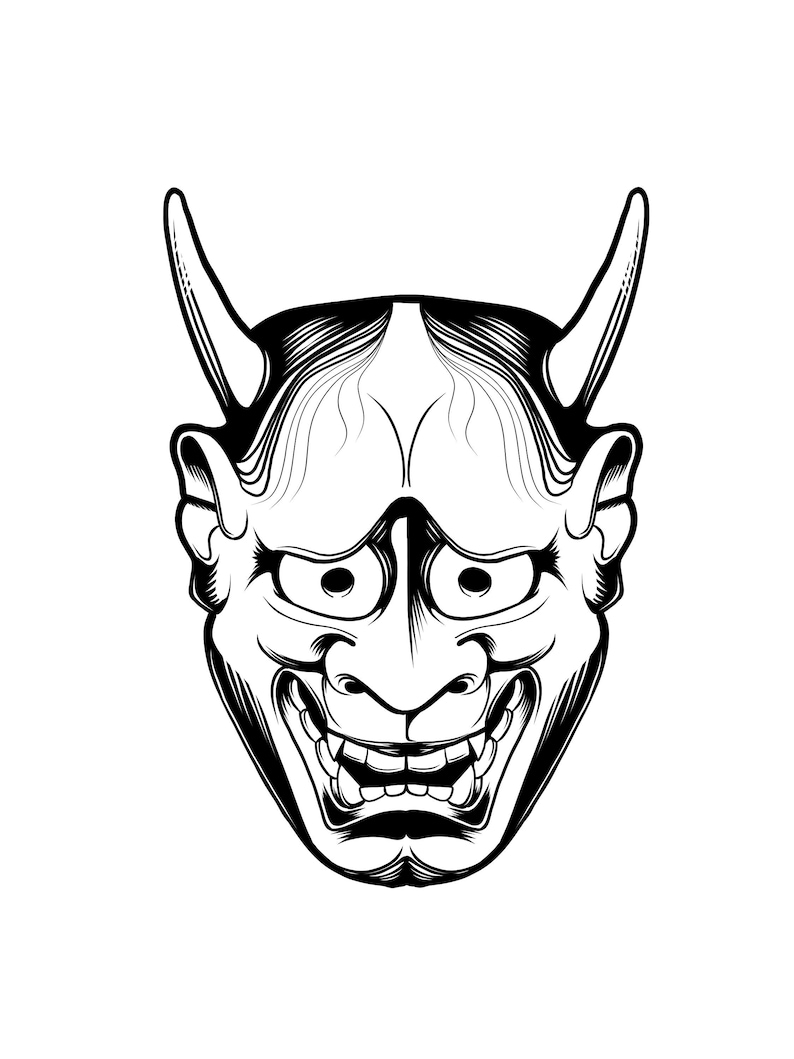 Hannya Mask Vector Design , Tattoo, T-shirt, Sticker, Wallpaper SVG ...