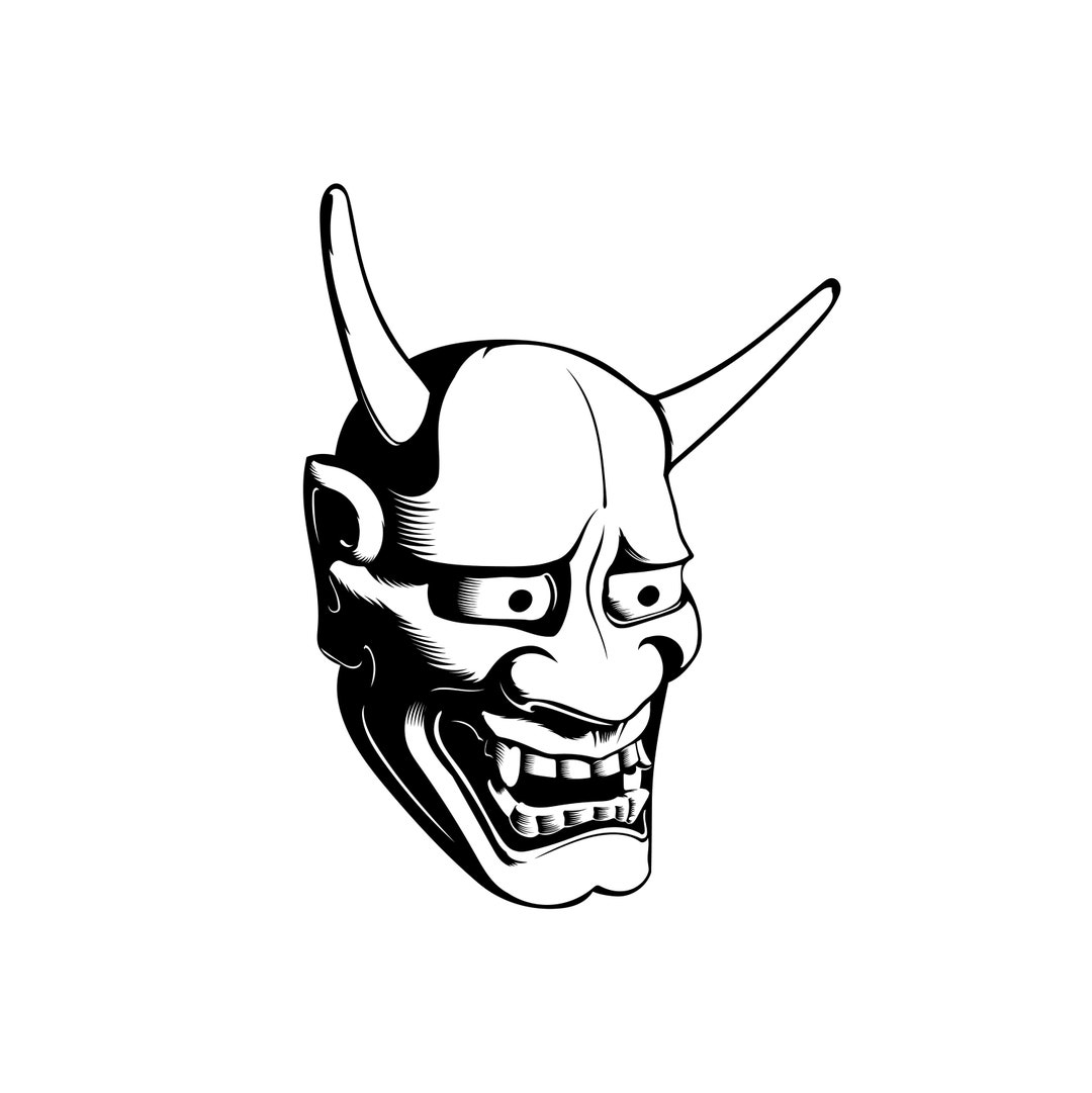 Hannya Mask Vector Image , T-shirt, Jpg, EPS, SVG, PDF, Ai - Etsy