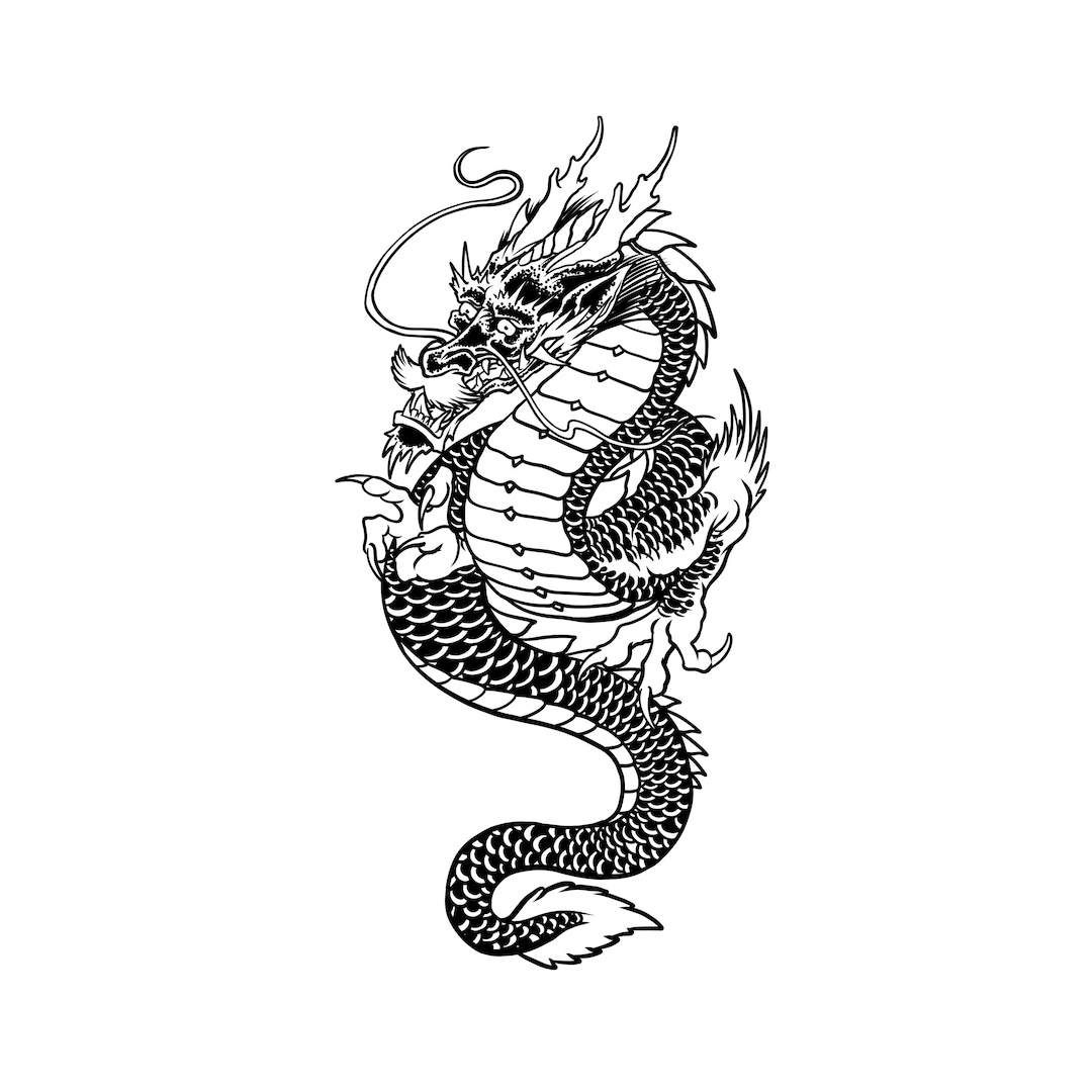 Japanese Dragon Vector Design, Tattoo,wallpaper, T-shirt Jpg, SVG, PDF ...