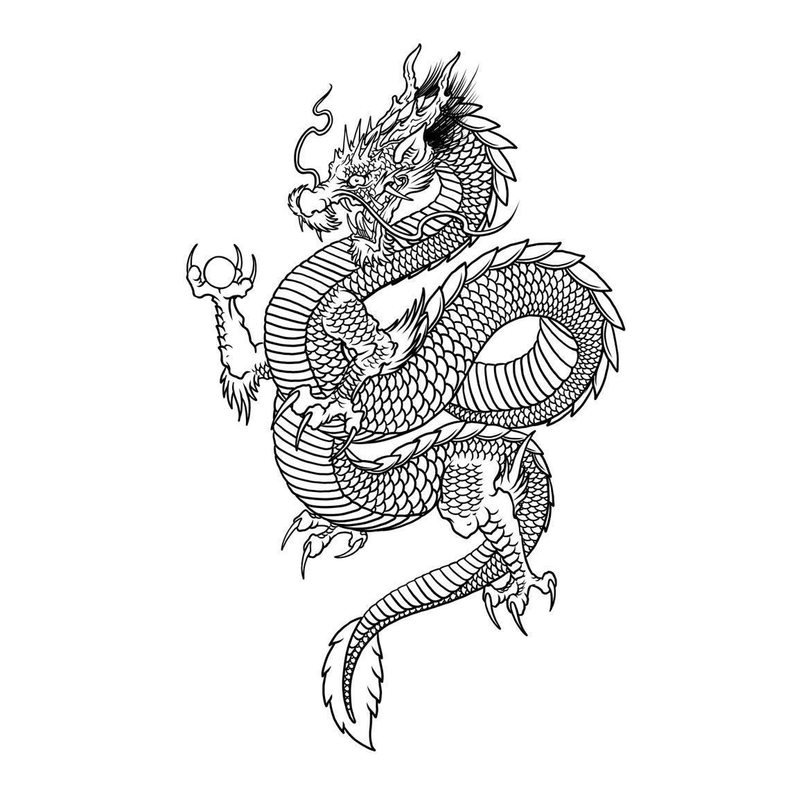 Japanese Dragon Vector Design, Tattoo, T-shirt Jpg, SVG, PDF, Ai, EPS ...
