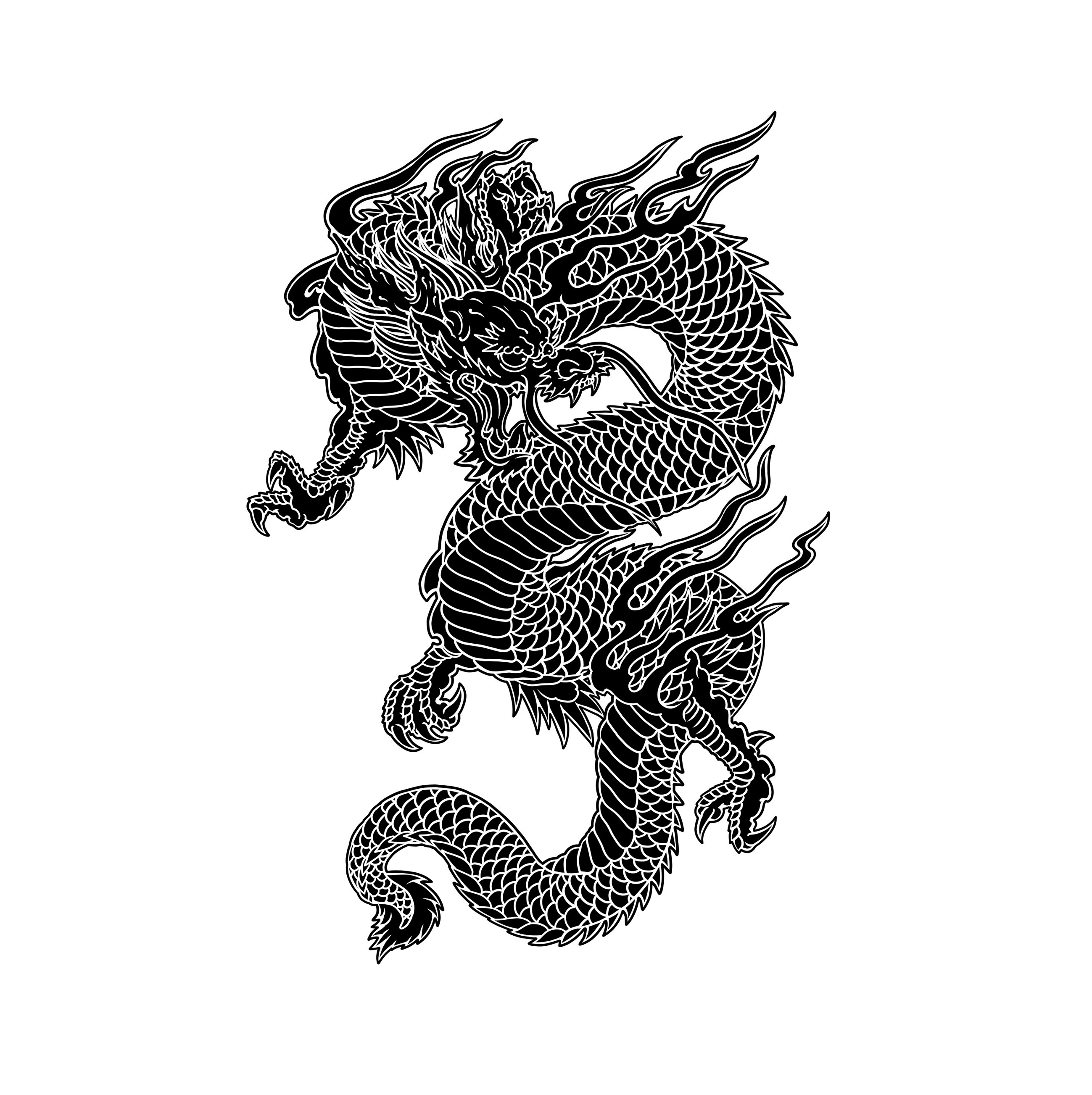 Japanese Dragon Vector Design, Tattoo,wallpaper, T-shirt Jpg, SVG, PDF ...