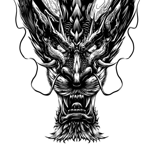 Japanese Dragon Head Drawings