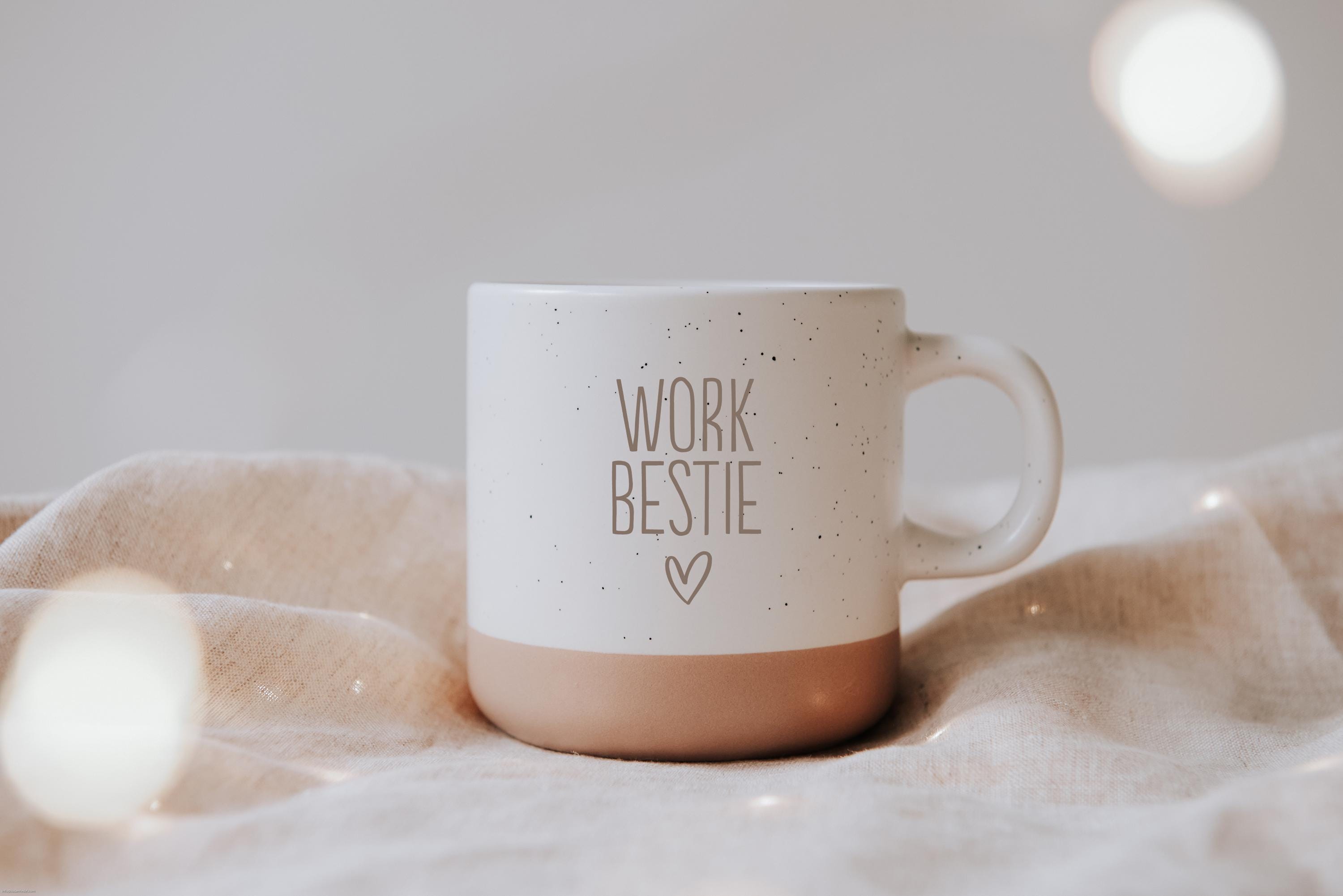 Coworker Gift Personalized - Engraved Stoneware Mug 12 Oz, Work Bestie ...