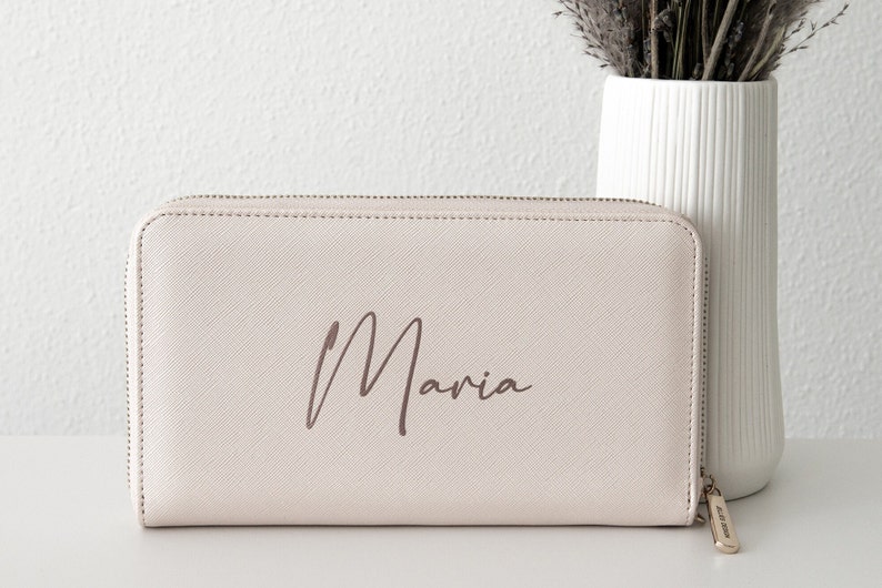 Personalized Wallet With Name: Vegan Leather Wallet for Women, 21.5cm ...
