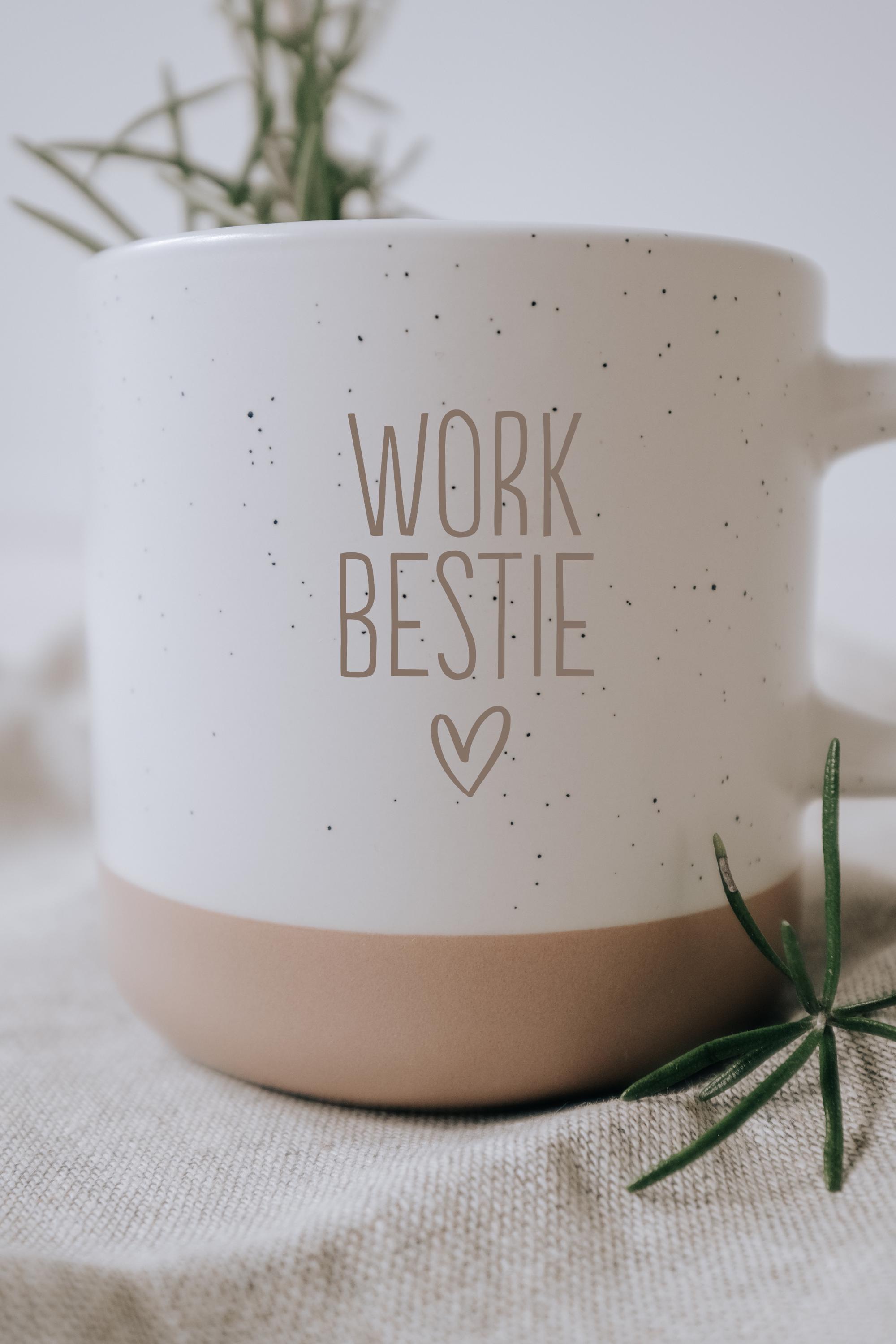 Coworker Gift Personalized - Engraved Stoneware Mug 12 Oz, Work Bestie ...