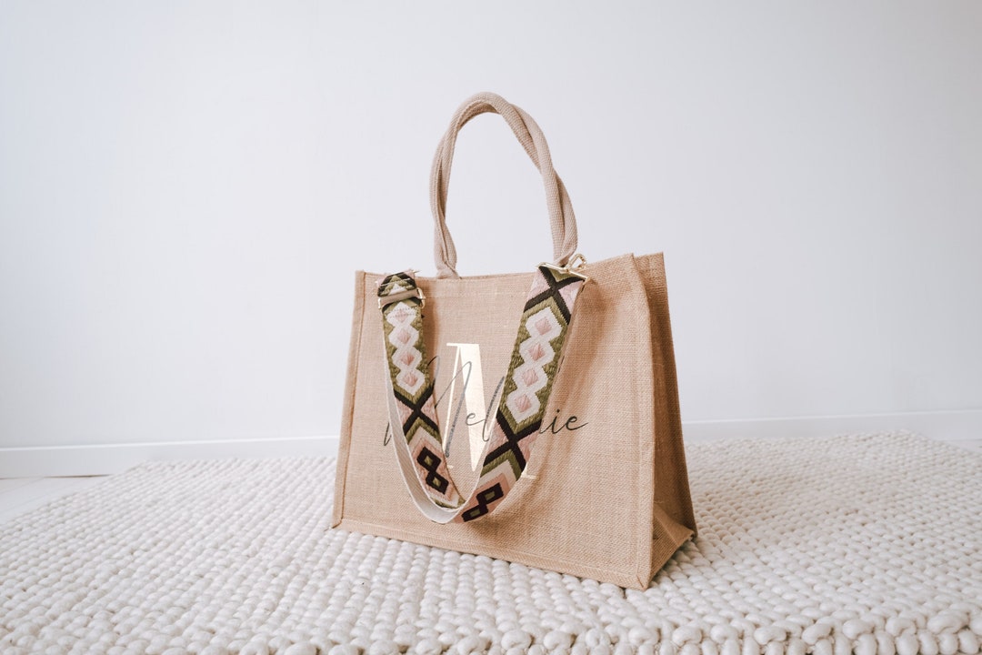 Personalized Shopping Bag With Adjustable Bag Strap | Colorful Cotton ...