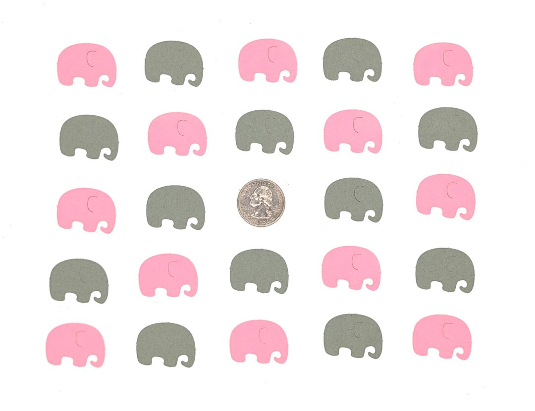 Baby Elephant Confetti - Pink and Gray Elephants - Etsy